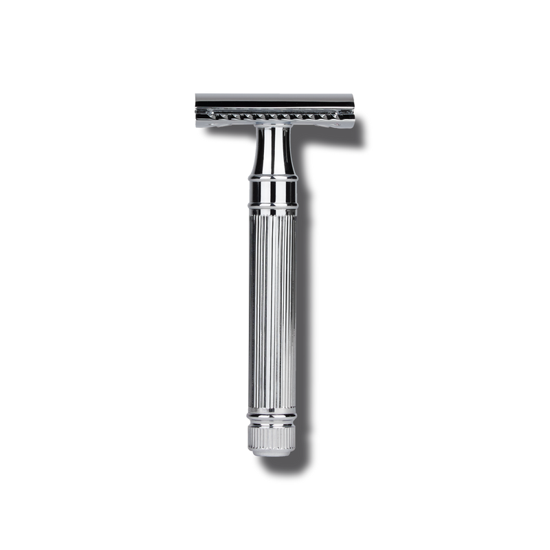 Ribbed Chrome Double-Edged Razor | Men's Shaving | Caswell-Massey®